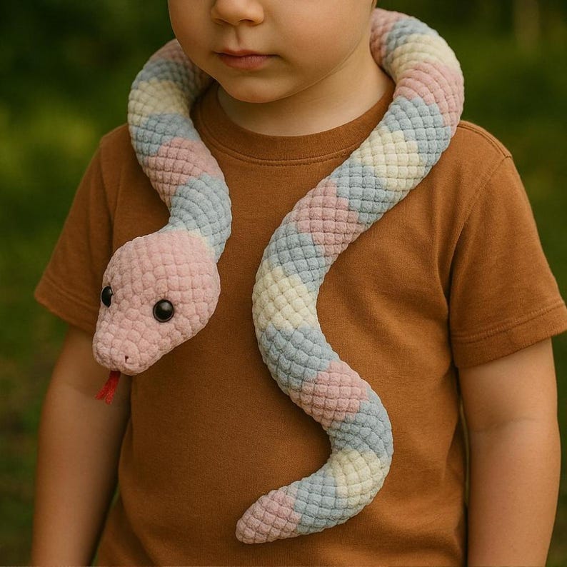 Crochet Snake Pattern,handmade Crochet Snake Plush – Amigurumi Snake ...