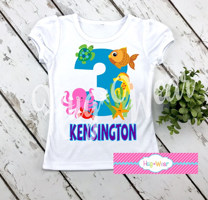 Sea Creatures Birthday Shirt Fish Octopus Crab Starfish - Etsy