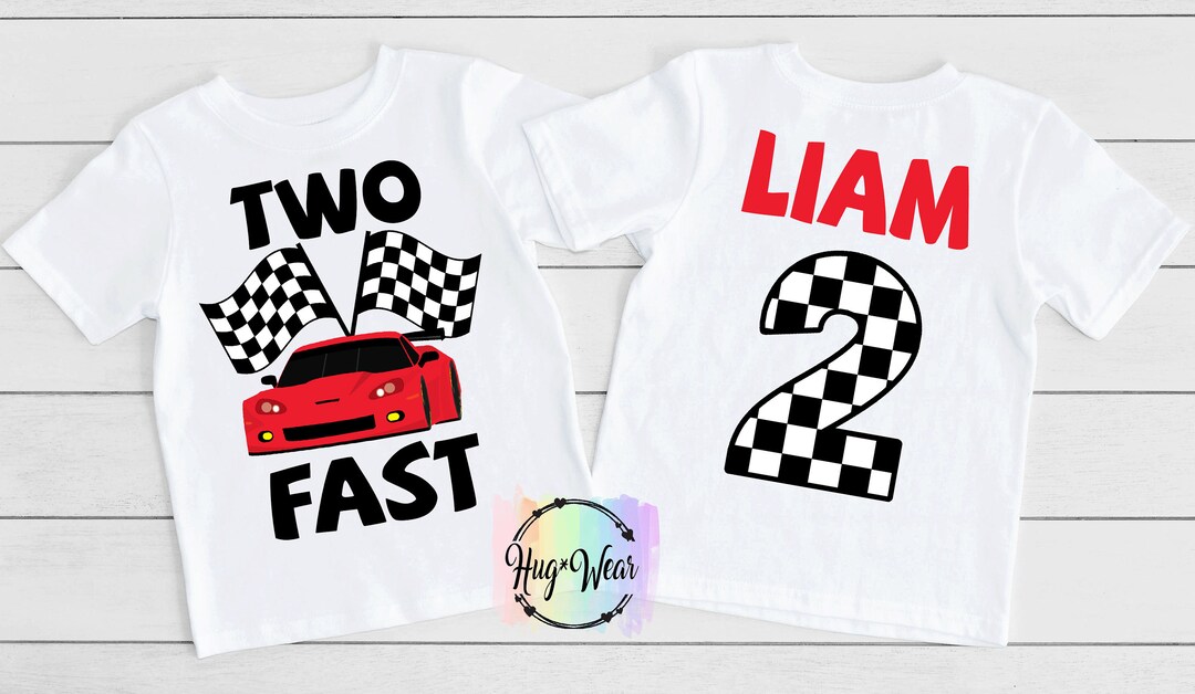 Two Fast Race Car Shirt - Racecar Birthday Party - Racecar Birthday ...