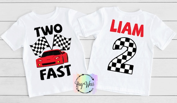Two Fast Race Car Shirt Racecar Birthday Party Racecar - Etsy