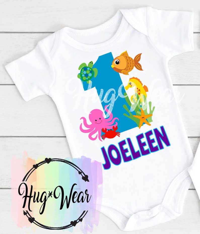 Sea Creatures Birthday Shirt Fish Octopus Crab Starfish | Etsy