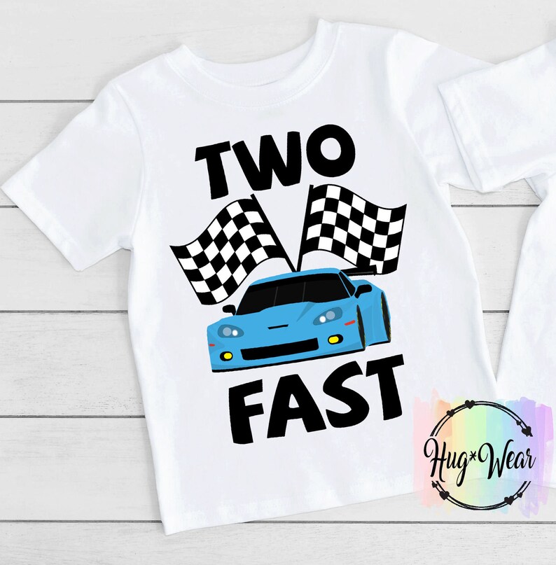 Two Fast Race Car Shirt Racecar Birthday Party Racecar - Etsy