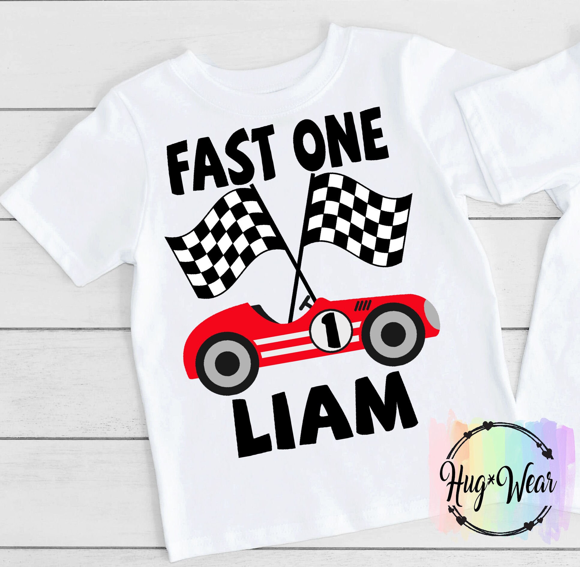 Fast One Race Car Birthday Shirt: Custom Racing Tee - Etsy