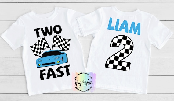 Two Fast Race Car Shirt Racecar Birthday Party Racecar - Etsy