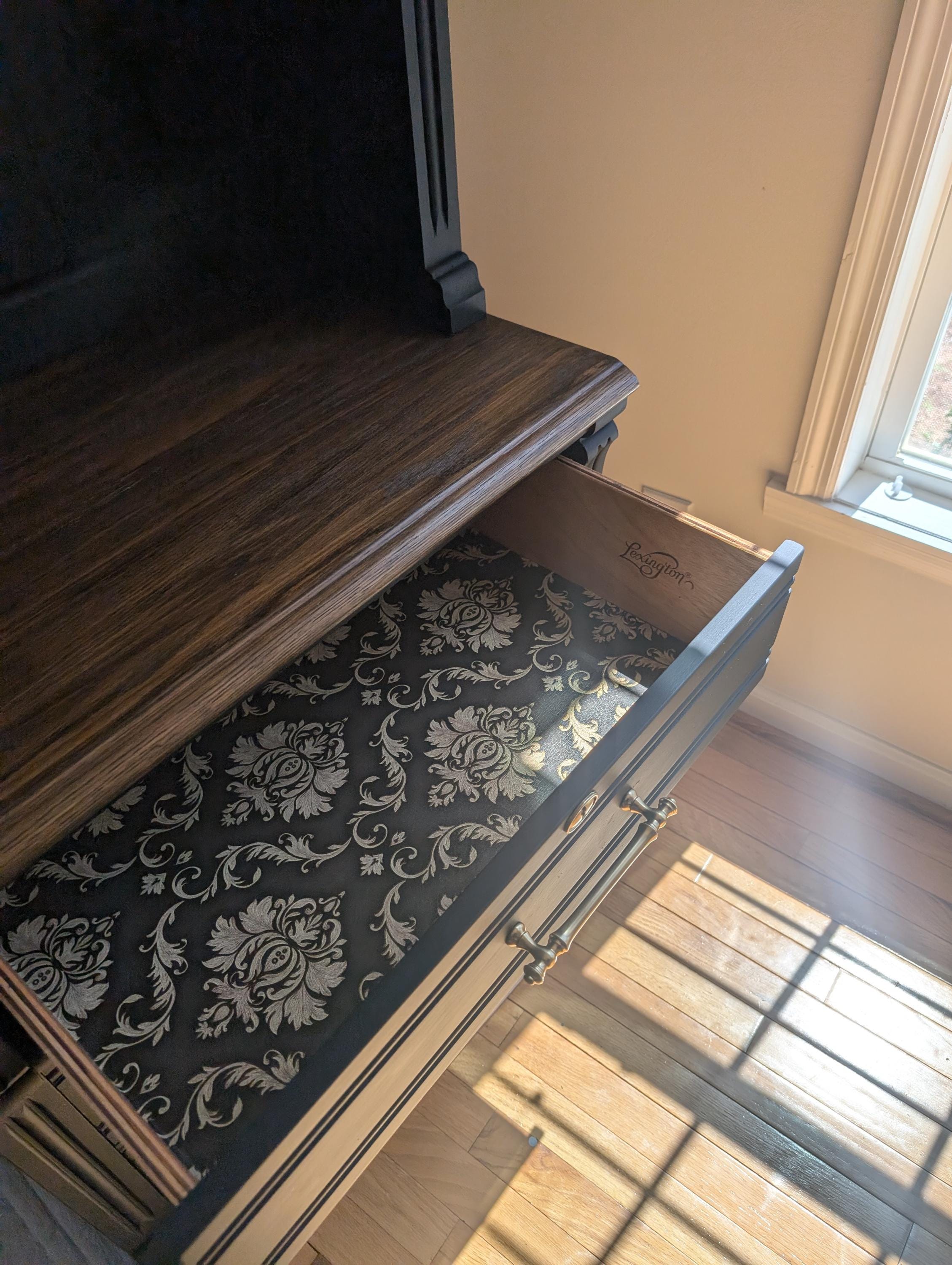 Moody Black Antique Arched Bookcase Hutch - Etsy