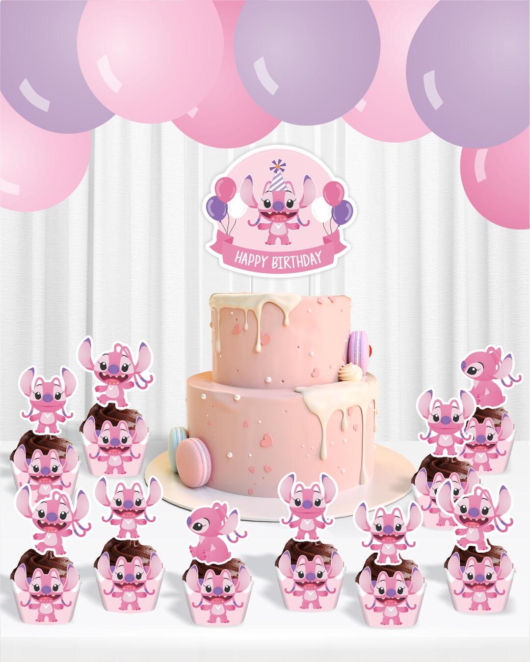 Angel Stitch Printable Birthday Party Decoration. Angel Stitch Wrappers ...