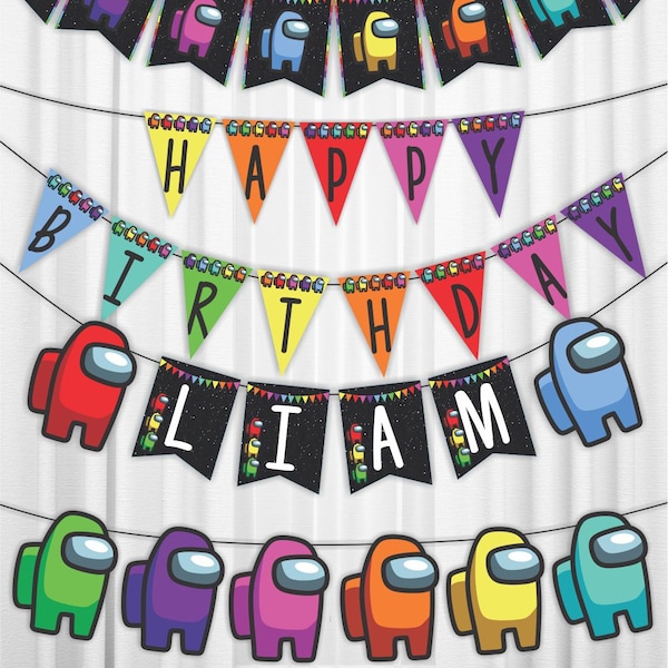 Among Us Birthday Banner - Etsy