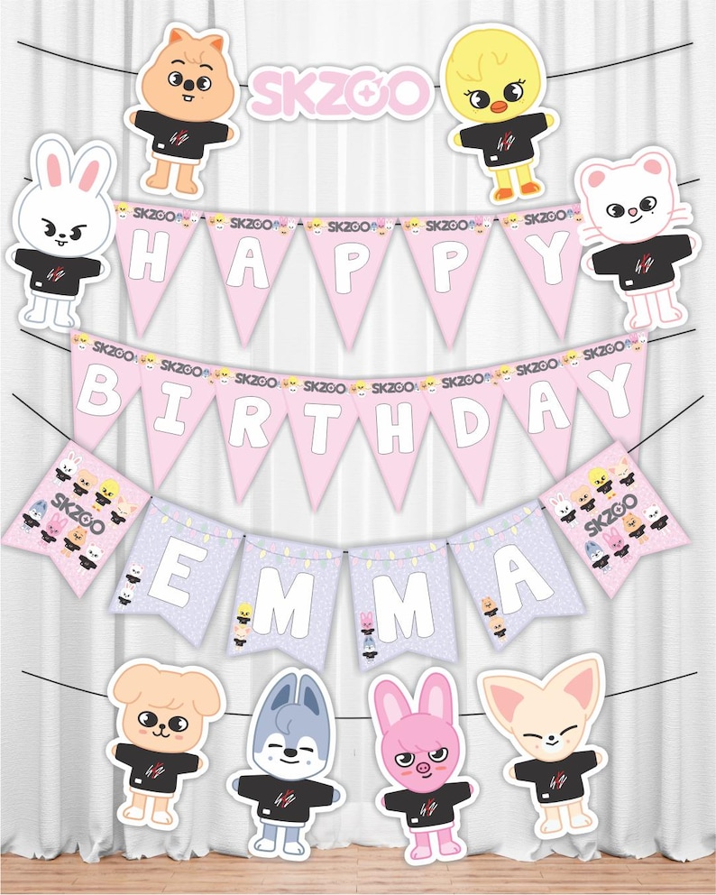 Stray Kids SKZ Printable Birthday Party Decoration.stray Kids Party ...