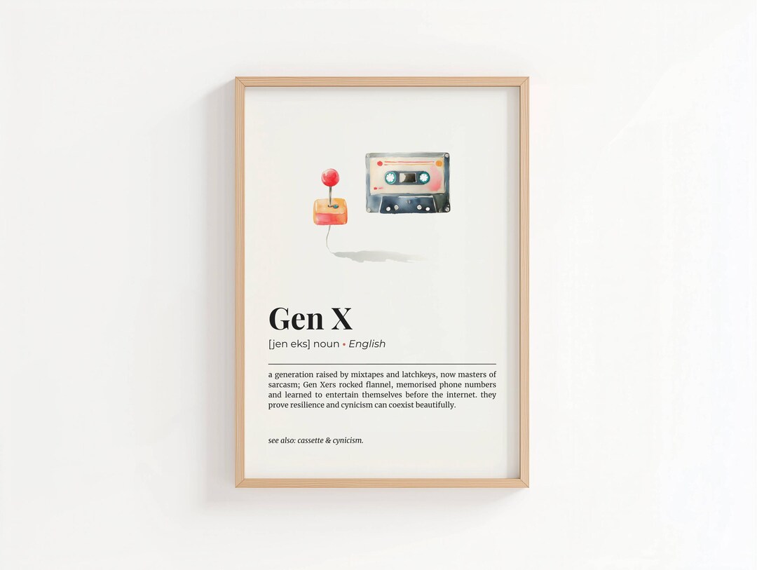 Gen X Dictionary Poster – Watercolor Retro Wall Art Print – Digital ...