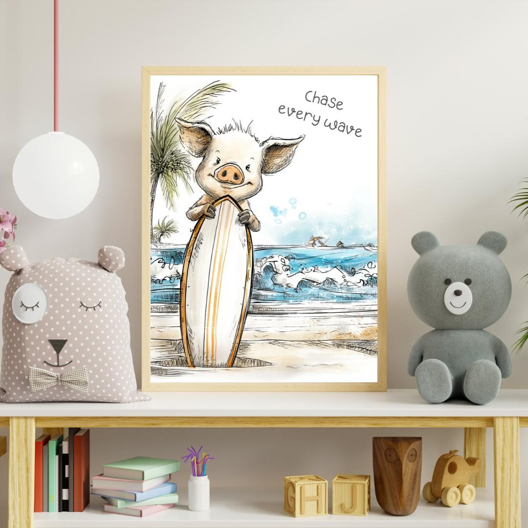 Nursery Wall Art | Potbelly Pig Poster | Pig Face Art | Pig Lover Gift ...