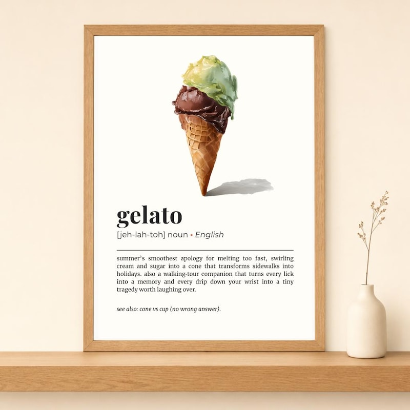 Italian Gelato Wall Art - Etsy