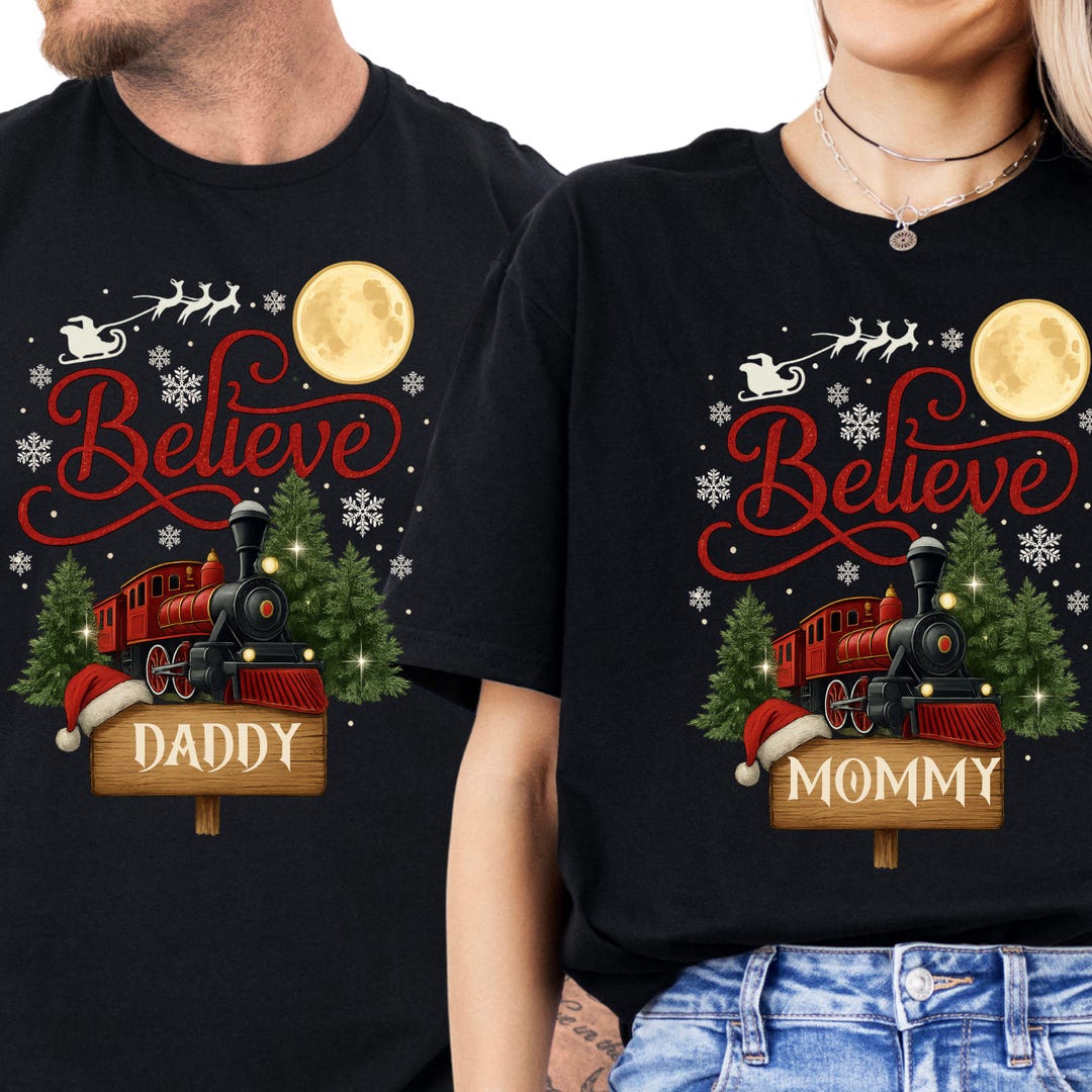 Personalized Family Polar Express Shirts, Custom Family Christmas Shirt ...