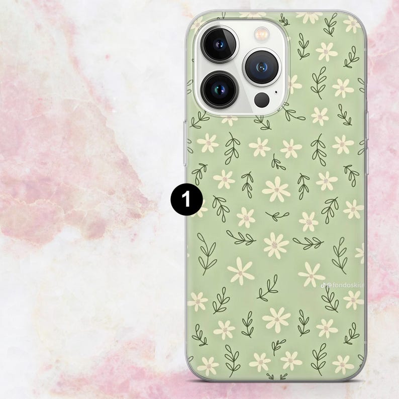 Sage Green Phone Case Aesthetic Green Collage Cover for iPhone 16, 15 ...