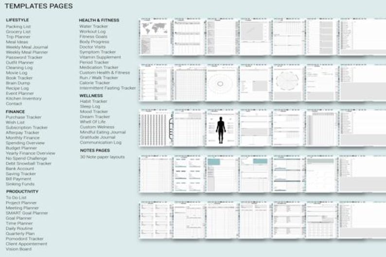 Undated Digital Planner for Goodnotes: Daily, Weekly, Monthly Journal ...