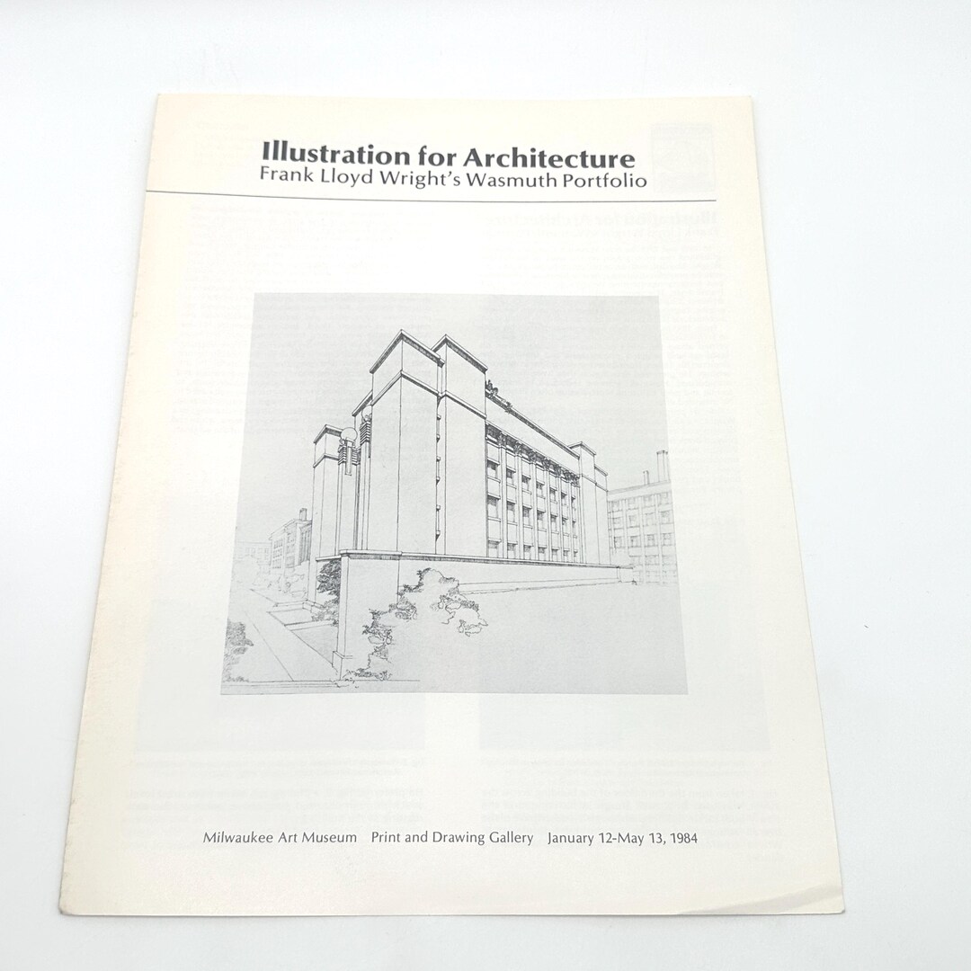 Frank Lloyd Wright Wasmuth Portfolio Exhibition Catalog 1984 Milwaukee ...