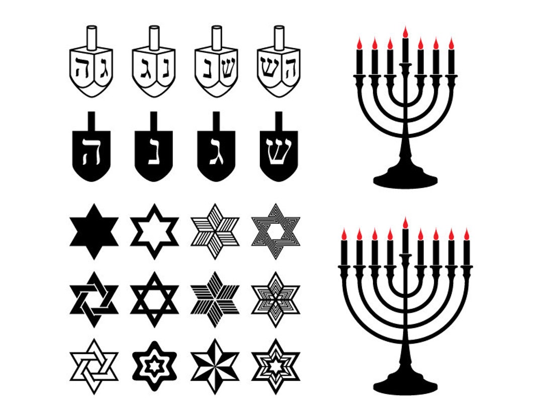 Hanukkah SVG DXF Pack - Digital Download, Hanukkah Celebration Designs ...