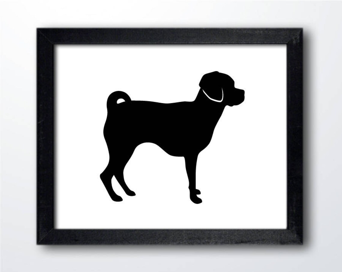 Puggle Digital Download Puggle Art Dog Silhouette Puggle - Etsy