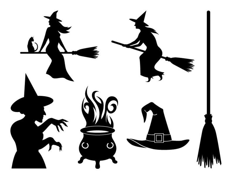 Halloween Witches SVG DXF Pack - Digital Download, Halloween Witch ...