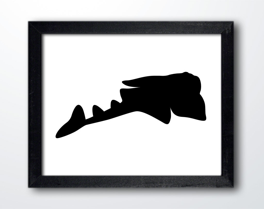 Angel Shark - Digital Download, Angel Shark Art, Angel Shark Silhouette ...
