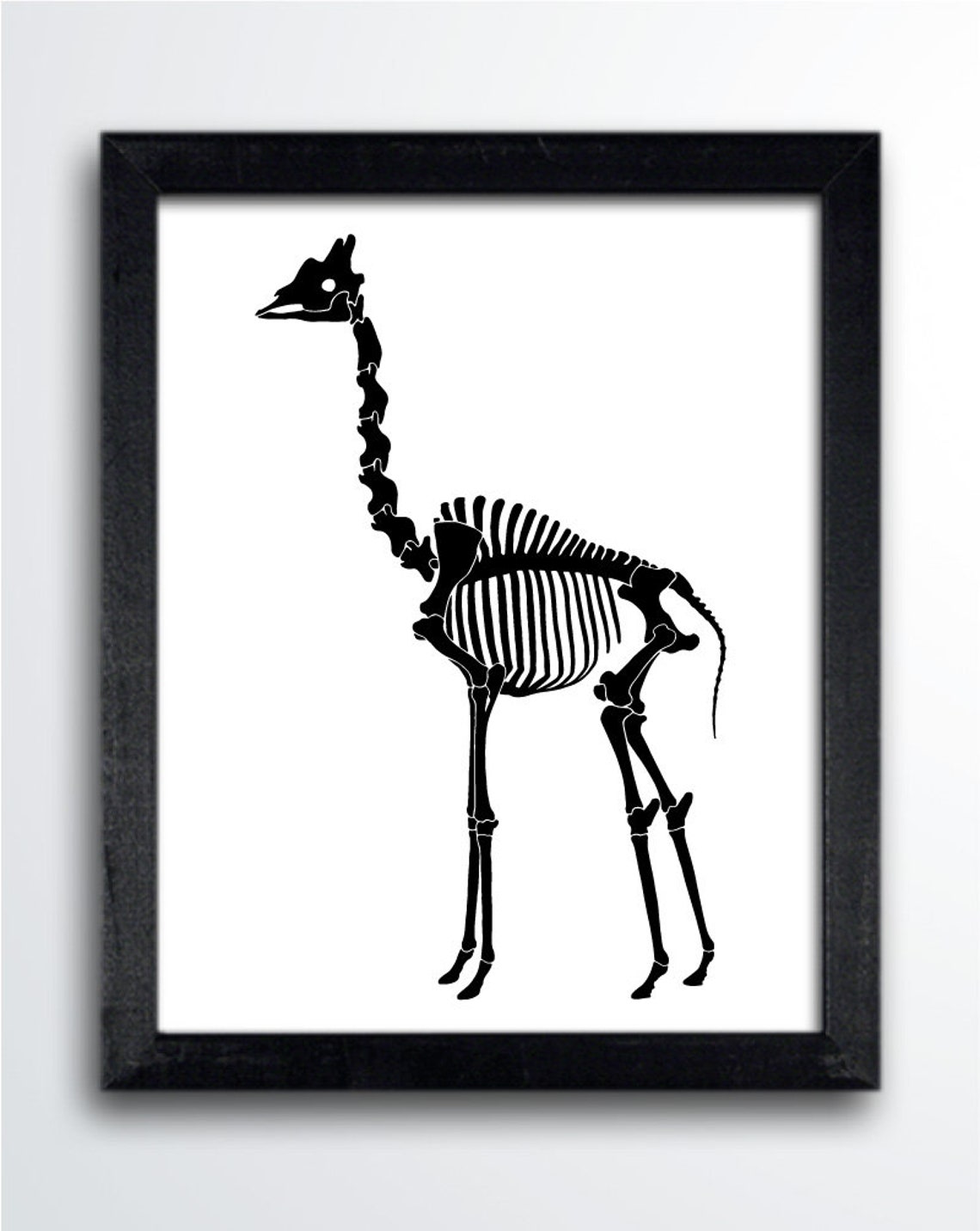 Giraffe Skeleton - Digital Download, Giraffe Art, Halloween Giraffe ...