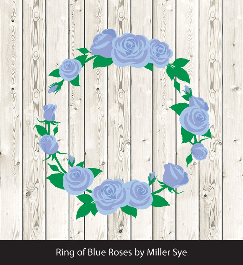 Ring of Blue Roses - Flower Wreath SVG, JPG, PDF, Digital Download - Etsy