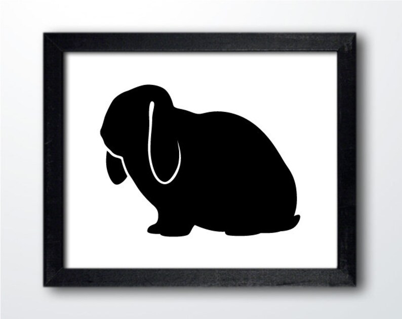 French Lop Rabbit - Digital Download, French Lop Rabbit Silhouette ...
