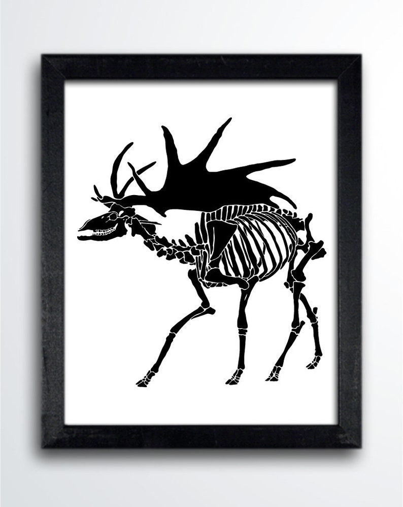 Moose Skeleton Digital Download Moose Art Halloween Moose | Etsy