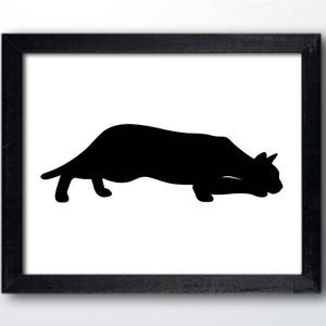 Stalking Cat Digital Download Cat Silhouette Cat Decor - Etsy