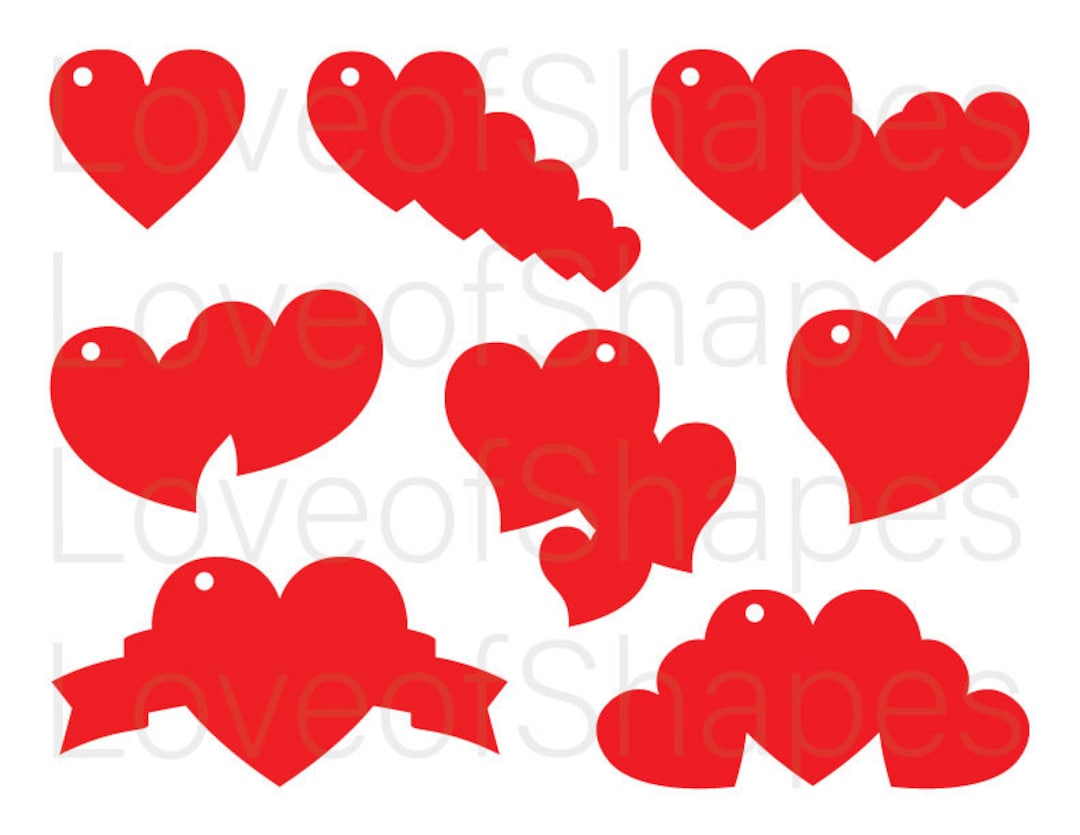 Heart Gift Tags (pack 1) - Valentine's Day Gift Tag, Digital Download ...