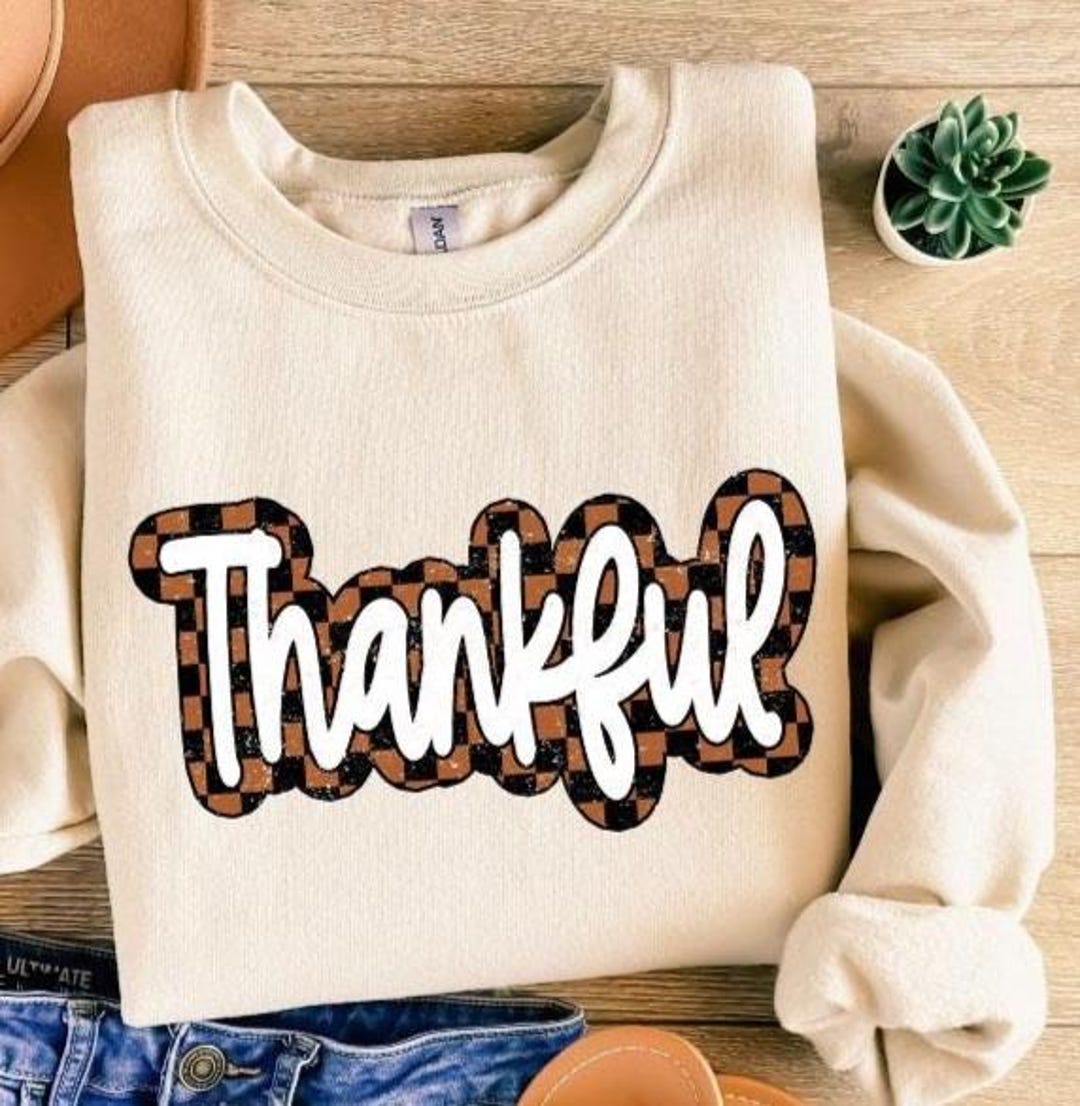 Thankful Sweatshirt, Thanksgiving Sweatshirt, Cute Fall Crewneck, Fall ...