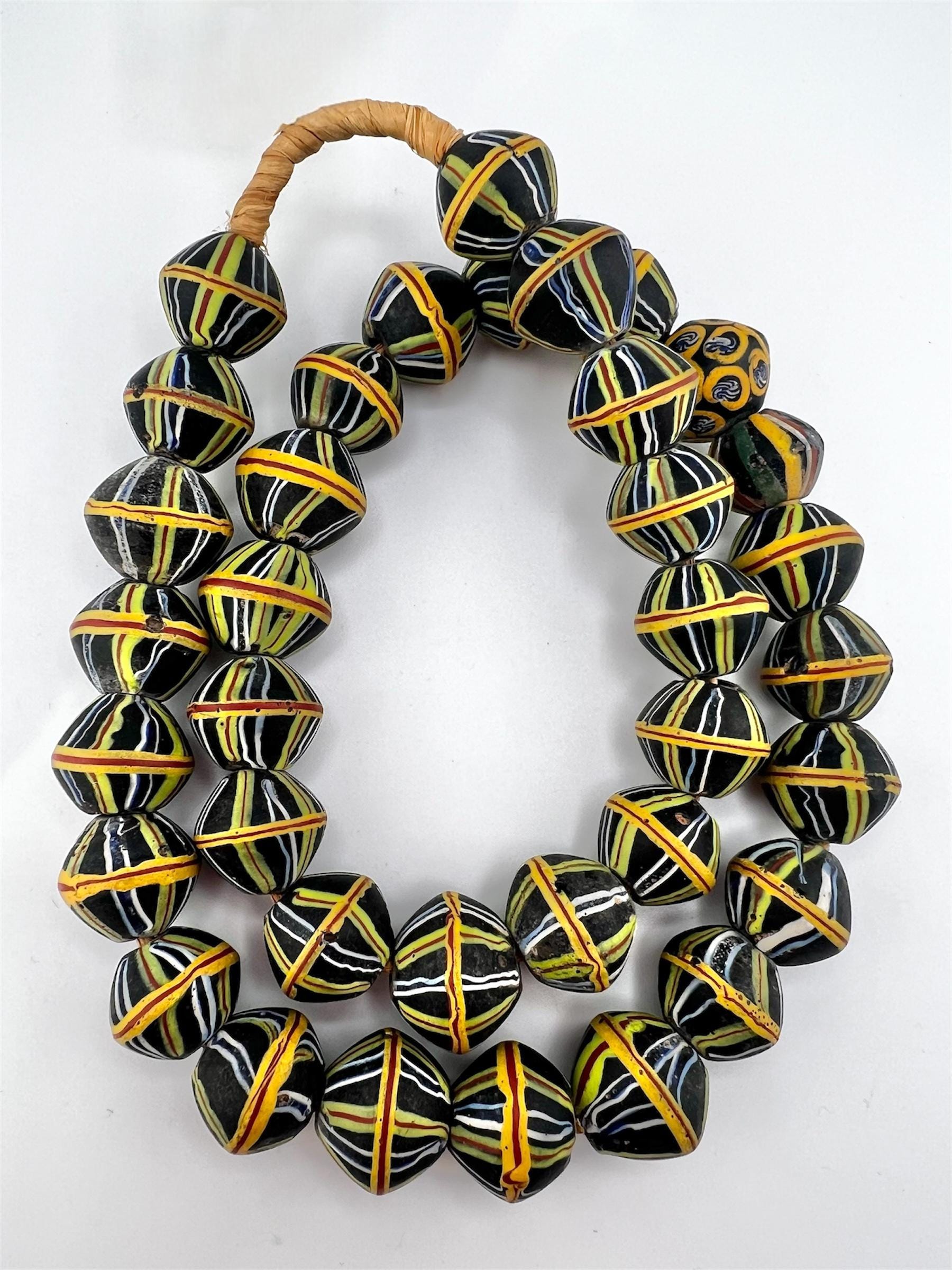 Venetian Black King Beads | Antique Trade Beads | Venetian Glass Beads ...
