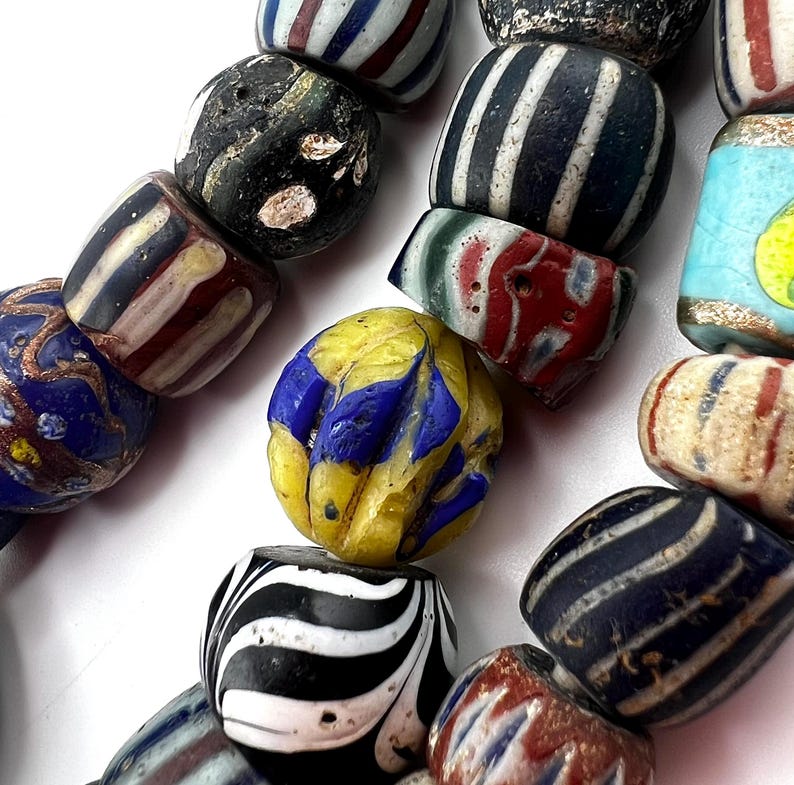 Venetian Antique Mixed Trade Beads | 92 Authentic Historical Glass ...