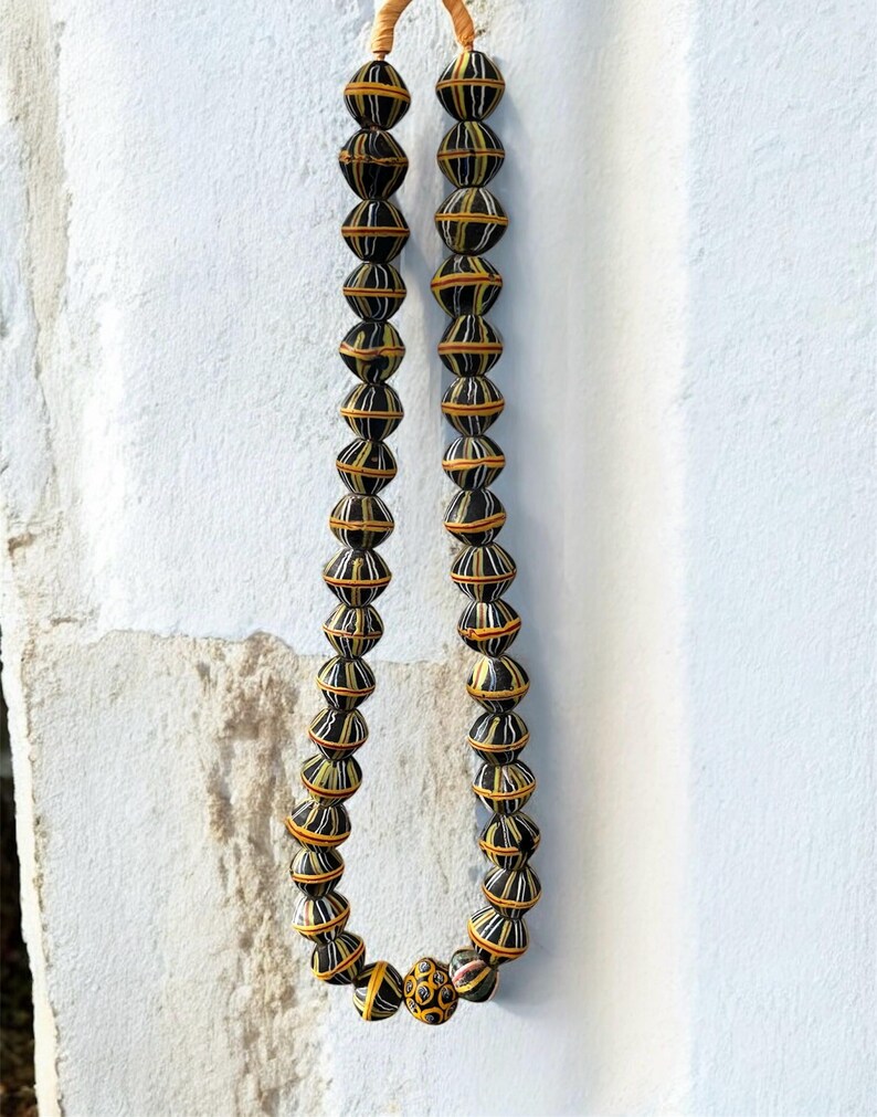 Venetian Black King Beads | Antique Trade Beads | Venetian Glass Beads ...