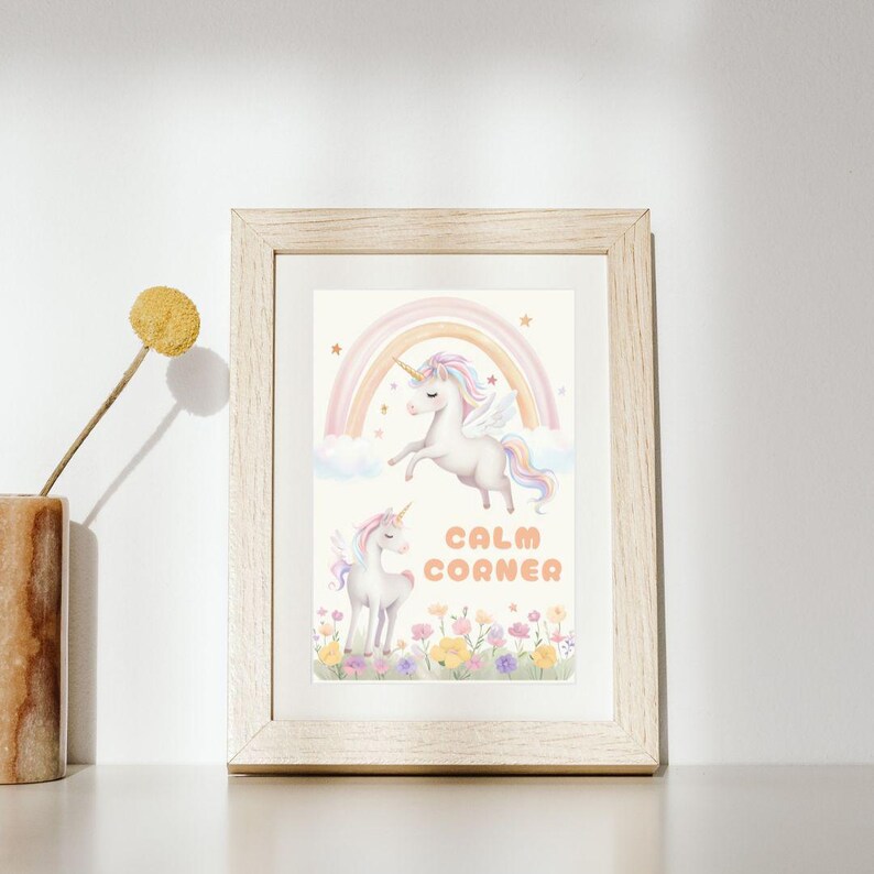 Unicorn Calm Corner Printable | Mindful Poster for Girls | Kids Calm ...