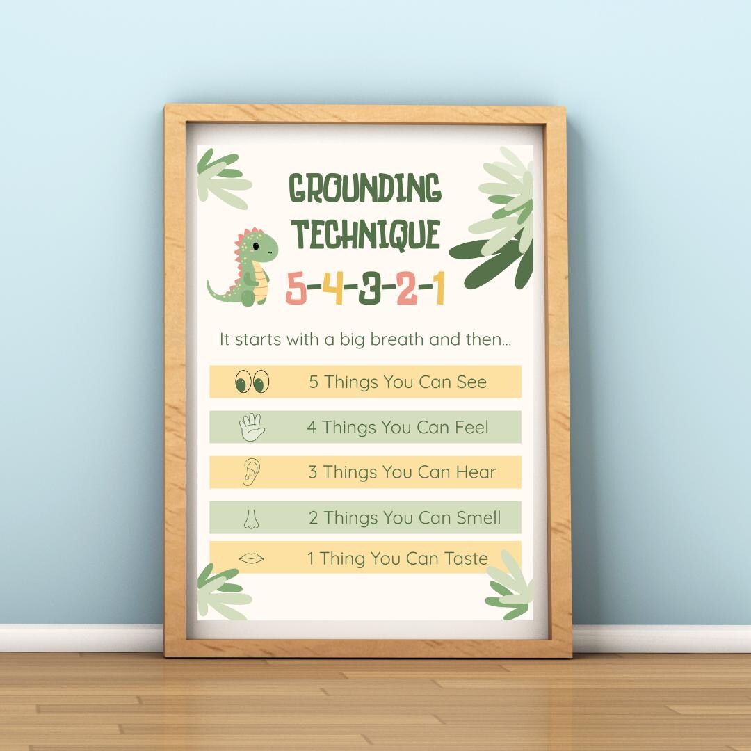Dinosaur Grounding Technique for Kids – 5 Senses Printable for ...