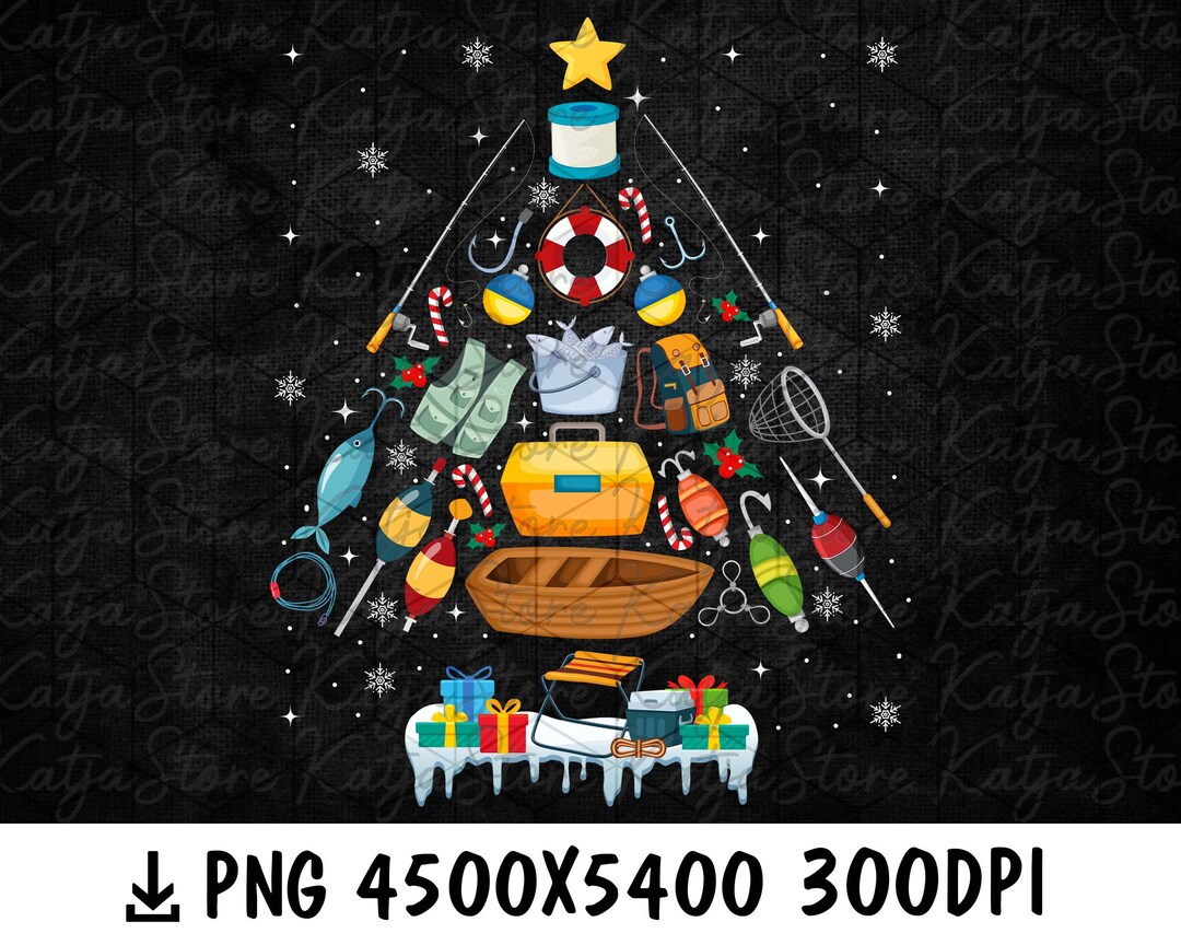 Merry Fishmas Christmas Tree Png Fishing Christmas Png - Etsy Australia
