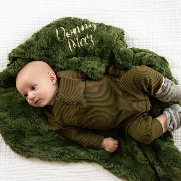 Green Embroidered Blanket - Etsy