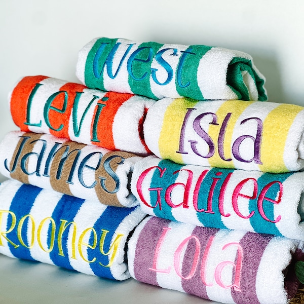 Large Monogrammed Beach Towels - Etsy