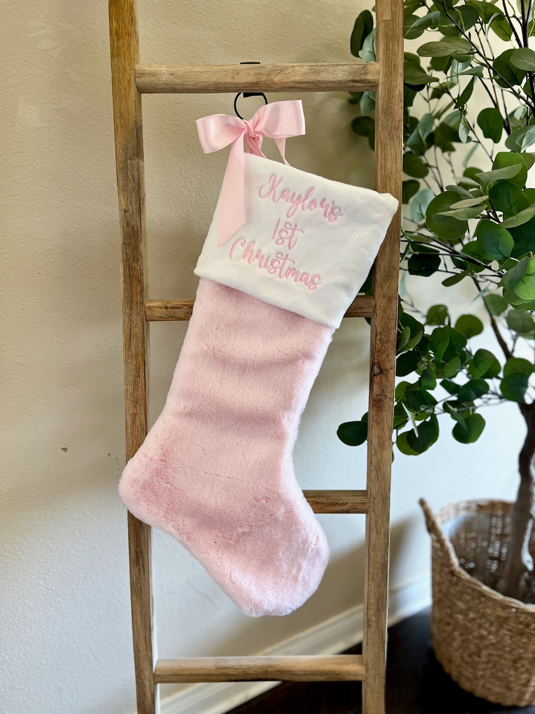 Embroidered Christmas Stocking Baby Girls First Christmas, Custom Baby ...
