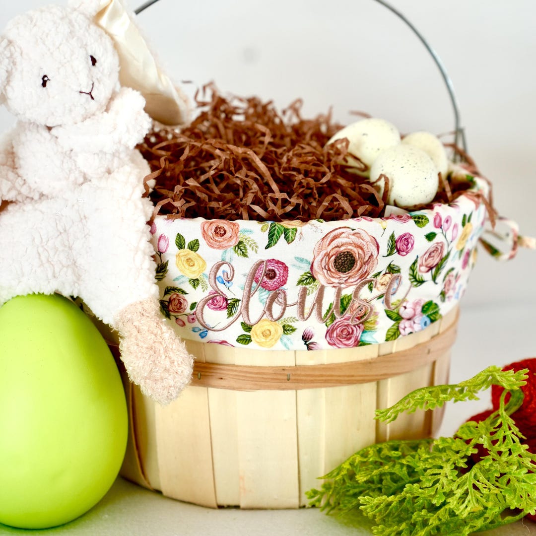 Embroidered Easter Basket, Custom Kids Basket, Personalized Easter ...