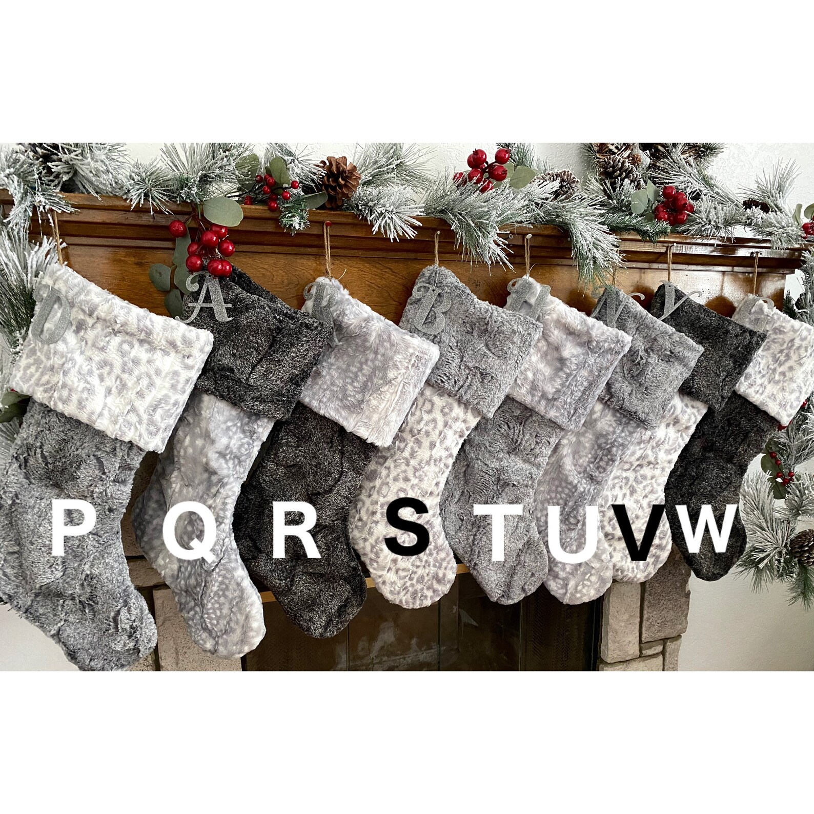 Silver Christmas Stocking Silver Fawn Christmas Stocking - Etsy