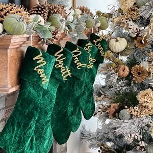 Personalized Stocking, Green Christmas Stocking, Personalized Velvet ...