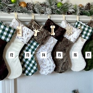 Plaid Stocking, Green Plaid Christmas Stocking, Personalized Green ...