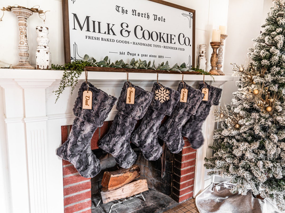 Nine Iron Christmas Stocking, Gray Christmas Stocking, Personalized ...