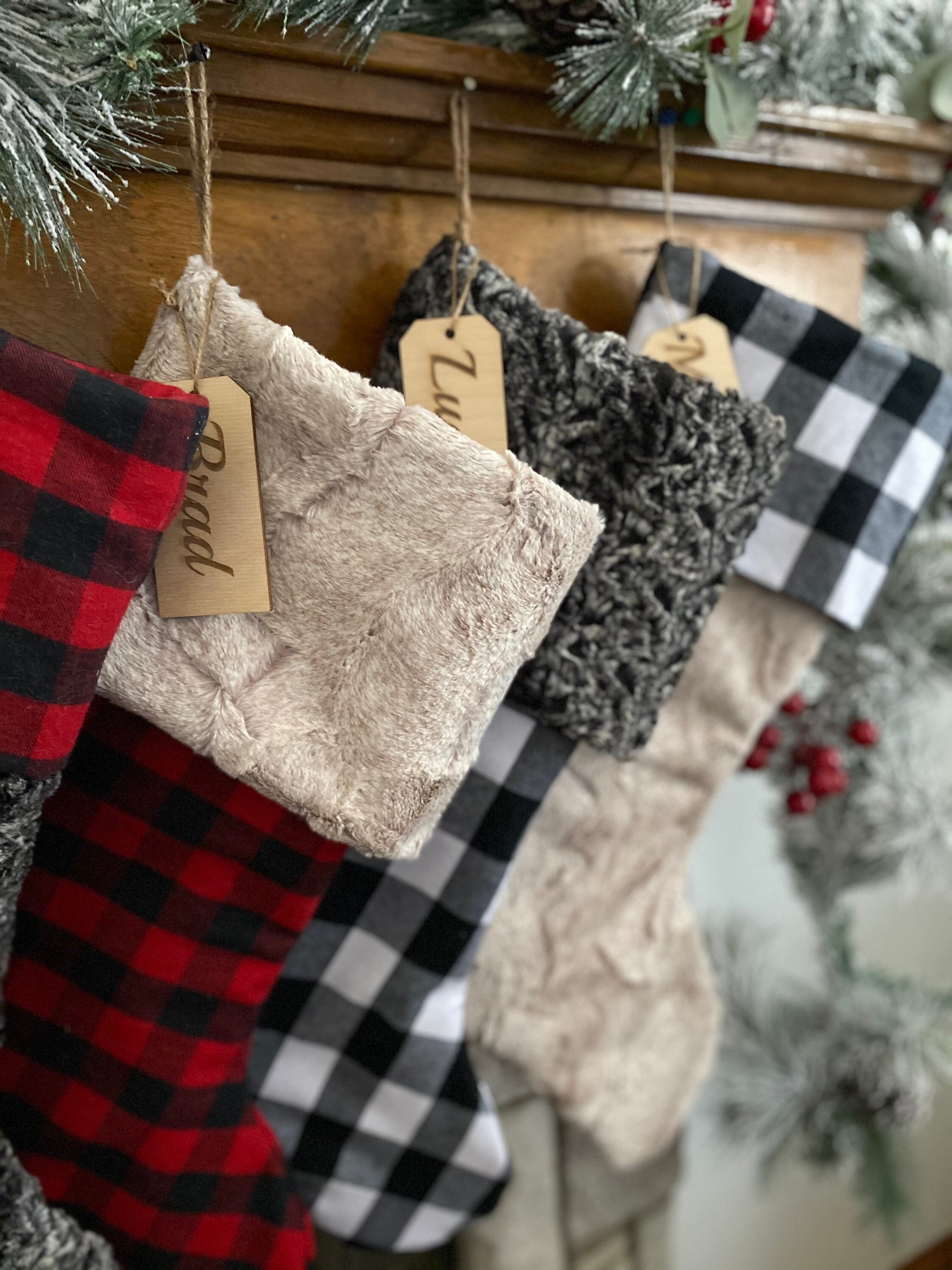 Buffalo check stocking Plaid Christmas stocking | Etsy