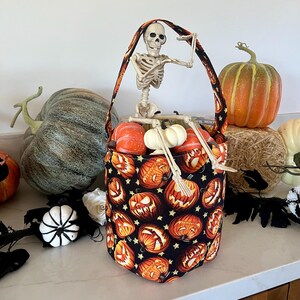 Jack O Lantern Trick or Treat Bag, Custom Halloween Bag, Trick-or-treat ...