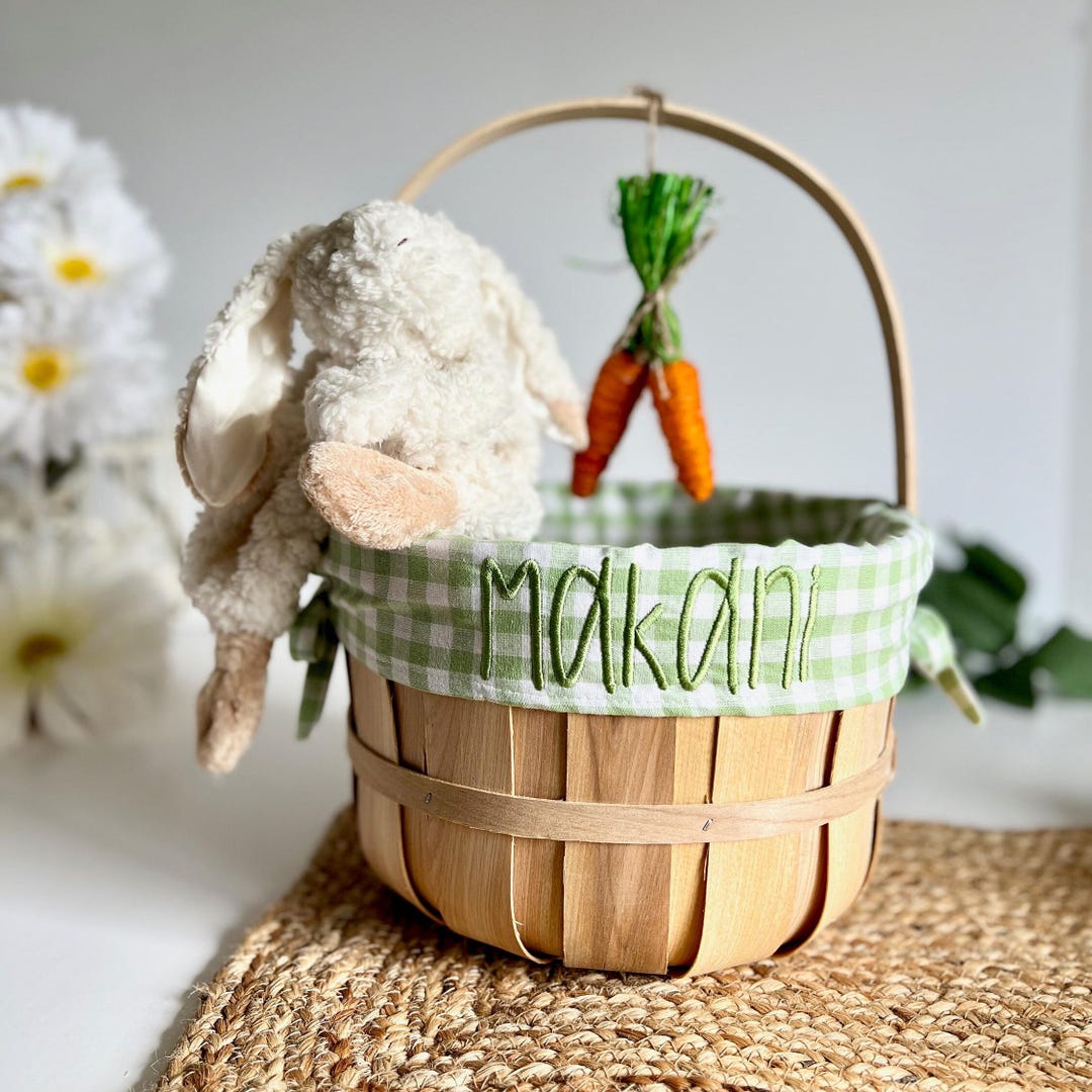 Embroidered Easter Basket, Custom Kids Easter, Personalized Easter ...
