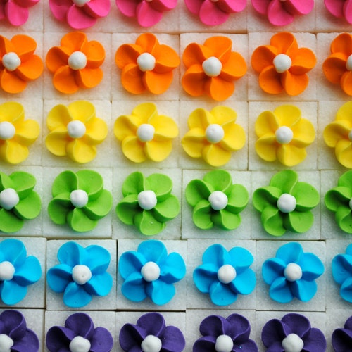 Decorative Sugar Cubes Royal Icing Flowers on Sugar Cubes - Etsy