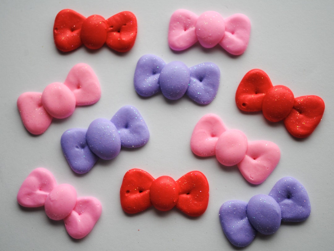 Royal Icing Bows With Sparkles (12) Perfect for Cookies or Cupcakes ...