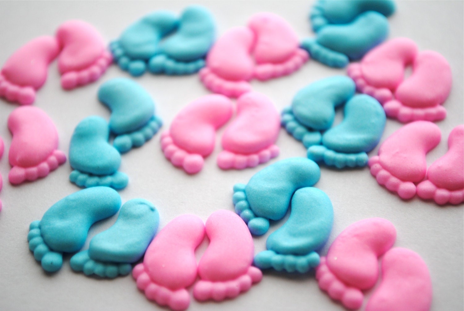 Royal Icing Baby Footprints- Edible Dessert Toppers- Baby Pink or Baby ...